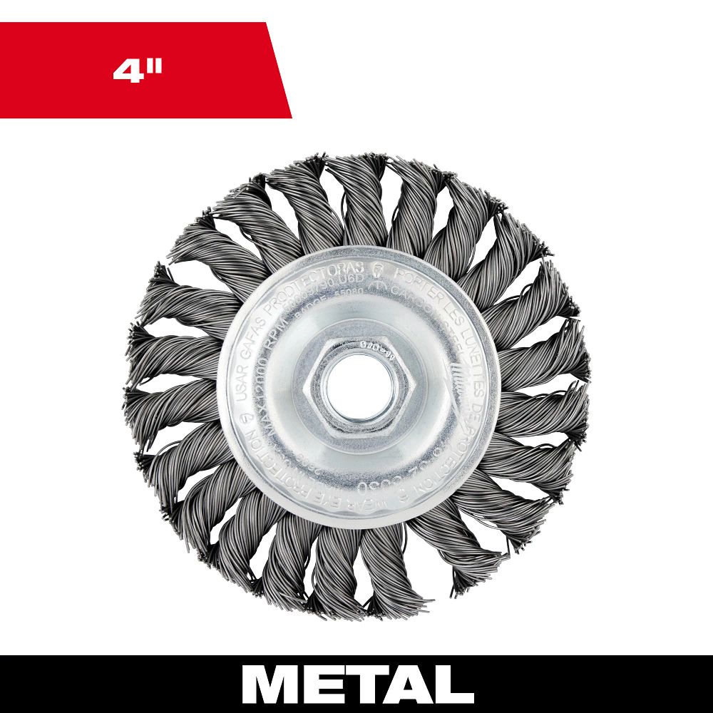 Milwaukee 4" Hyperwire Full Cable Twist Knot Wire Wheel 48-52-5030 ...
