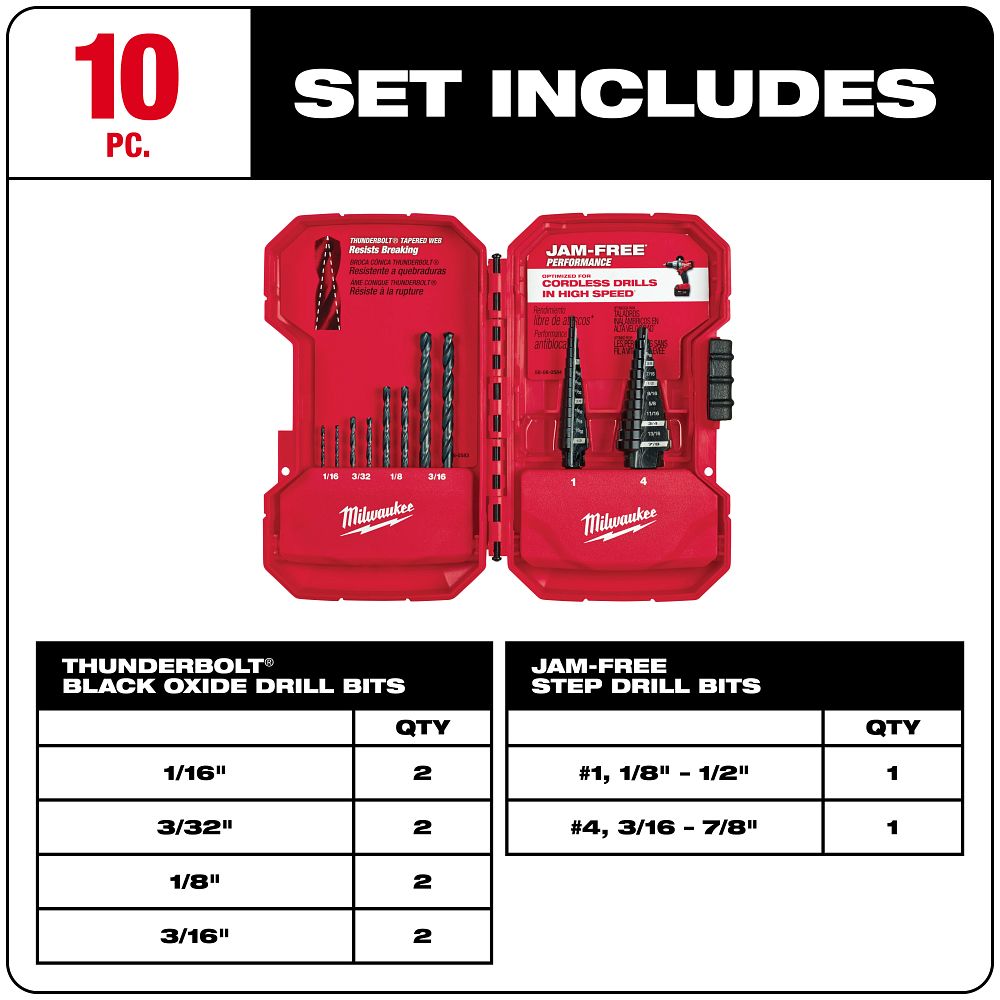 Milwaukee Tools Milwaukee Jam Free 10Pc Set 48-89-9222 — The Power Tool ...