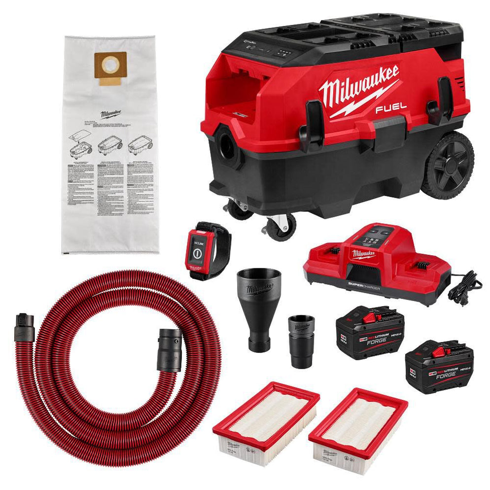 MILWAUKEE 0888-20HD M18 FUEL™ 9 Gallon Dual Battery Dust Extractor w ...