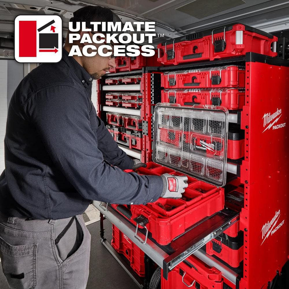 Milwaukee 48-21-8070 PACKOUT Modular Storage System Rack Kit w/ Slidin ...