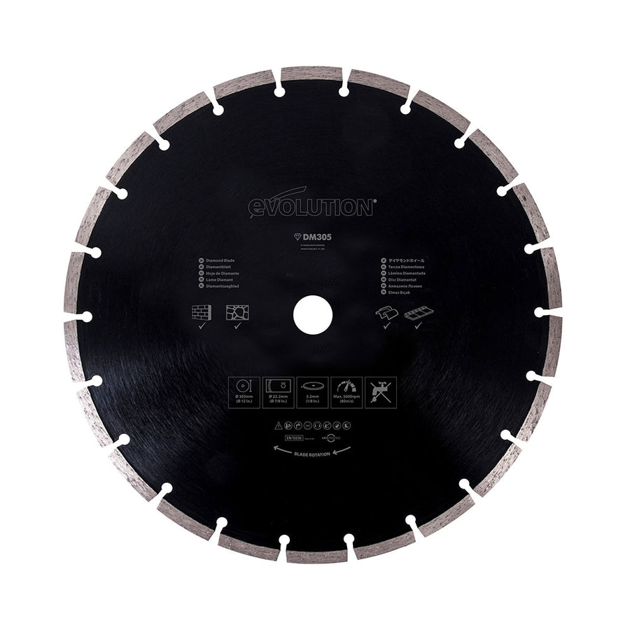 EVOLUTION Evolution 12" Segmented Rim, 20mm Arbor, Diamond Blade — The ...